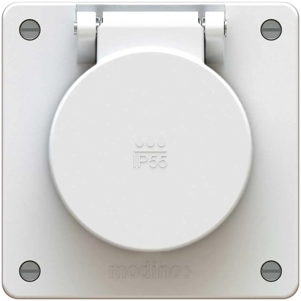 Steckdose Exo 1 x Typ15 IP55 Weiss Gr. 1 x 1