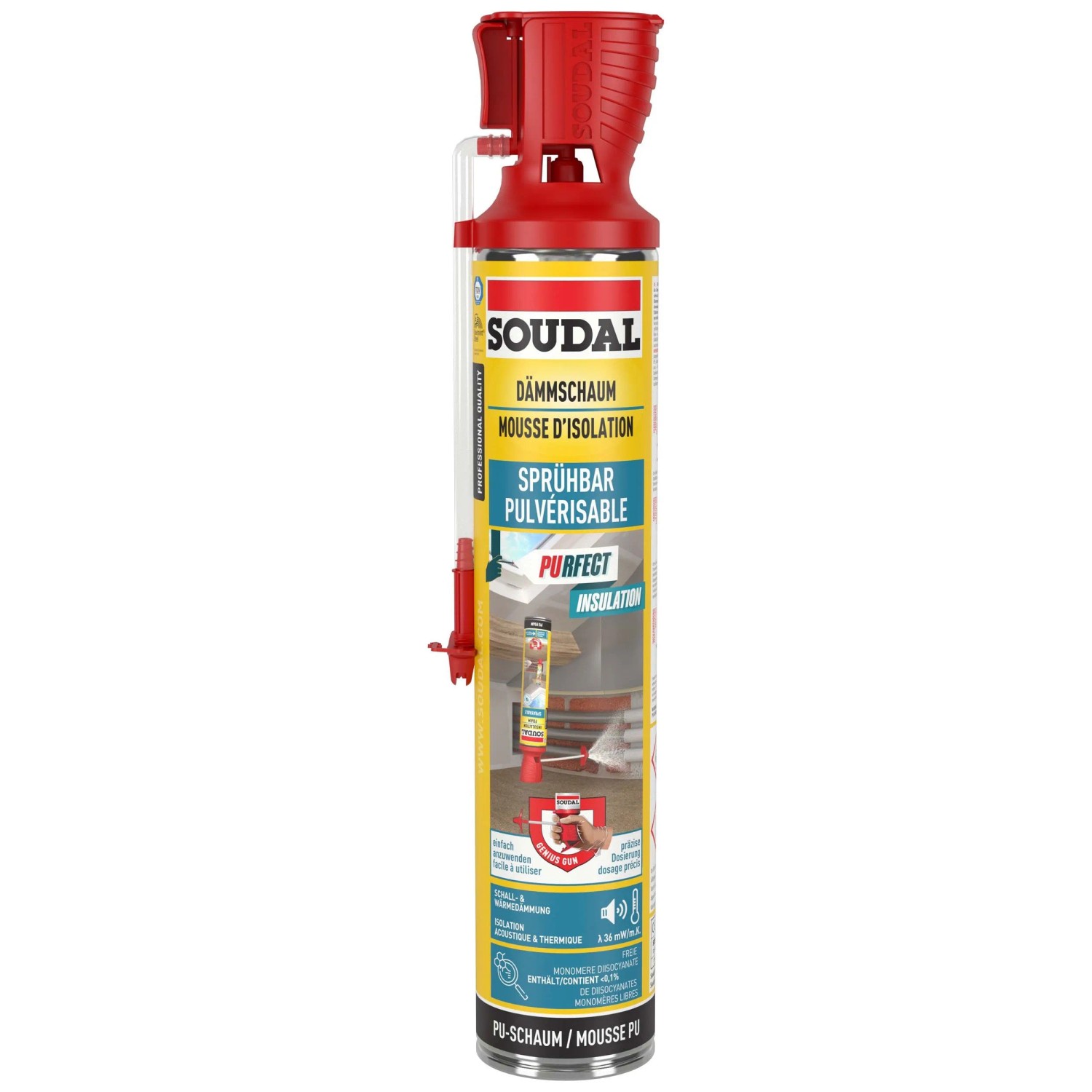 Soudal Dämmschaum Weiss Genius-Gun-Sprühdose 750 ml